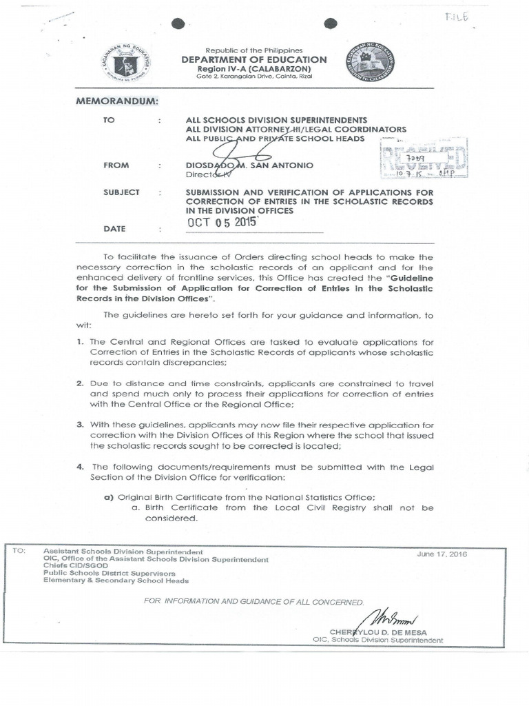 Reg Memo Correction of Entries | PDF