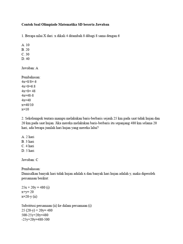 Contoh Soal Osn Matematika 2024 | PDF