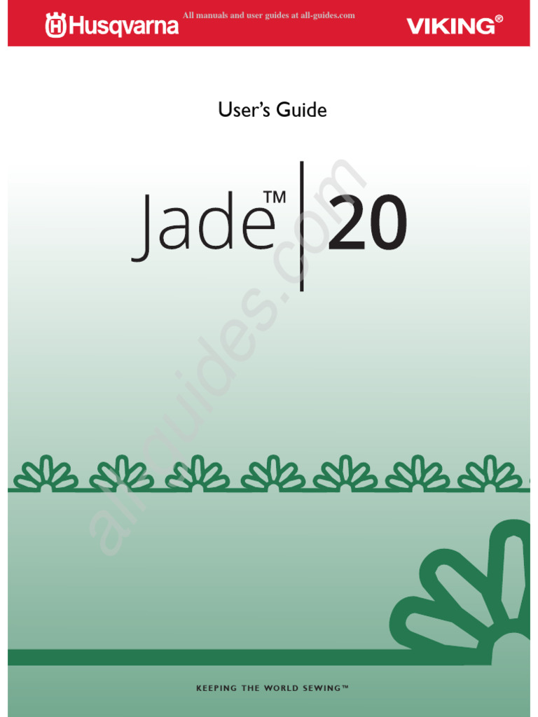 Husqvarna/Viking Jade 20 Sewing Machine Instruction Manual | Download Free PDF | Sewing Machine ...
