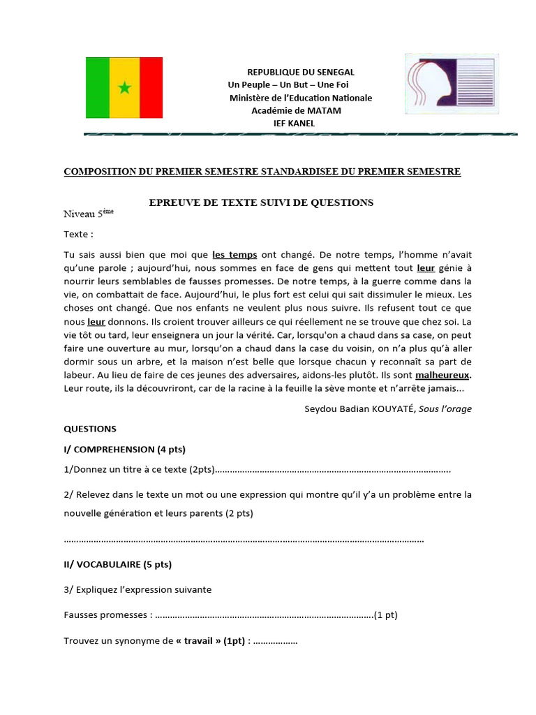TSQ 5ieme | PDF | Mécanique du langage | Grammaire