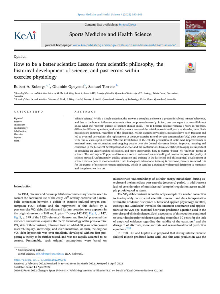Improving Scientific Practice in Physiology | PDF | Science ...