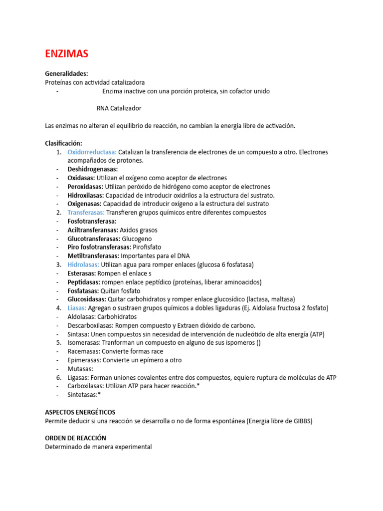 ENZIMAS | PDF | Enzima | Sustrato (Química)