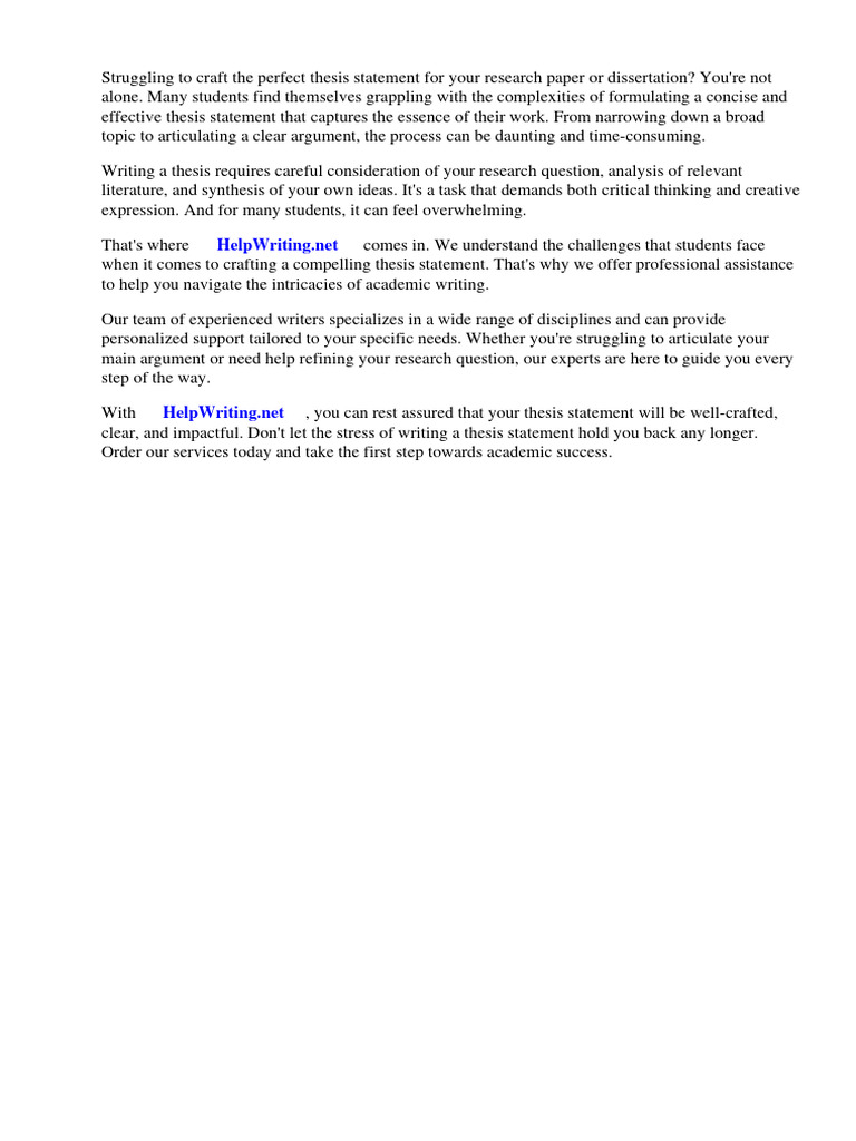 Crafting Effective Thesis Statements | PDF | Essays | Thesis