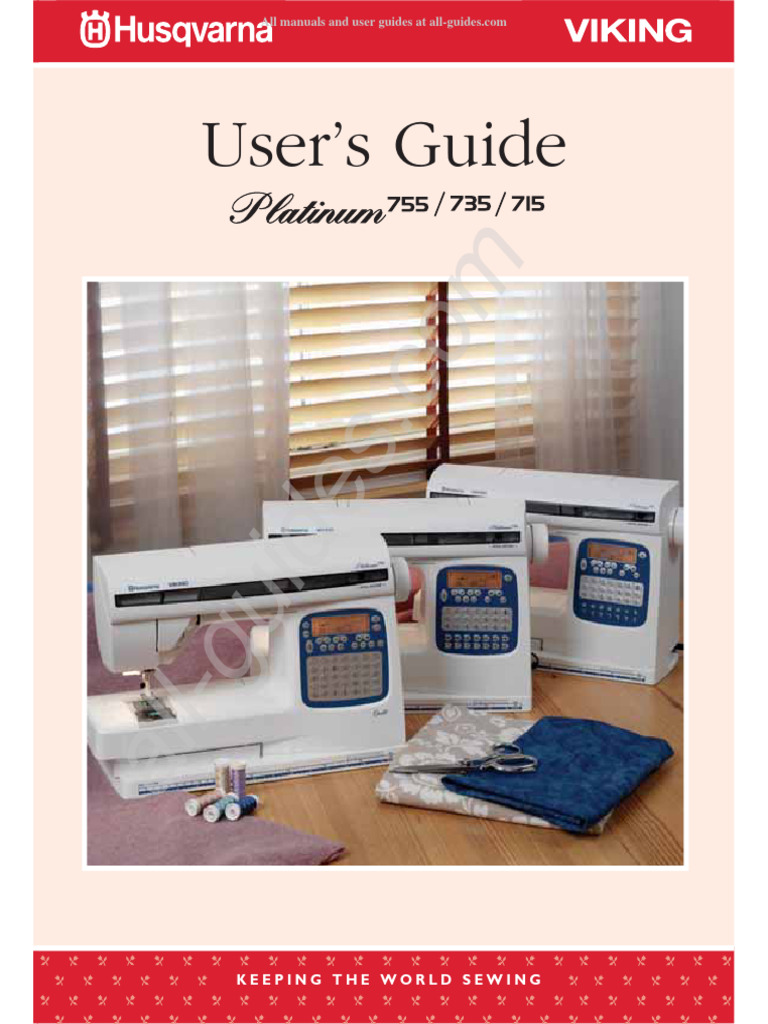 Husqvarna/Viking Platinum 715/735/755 | PDF | Sewing Machine | Sewing