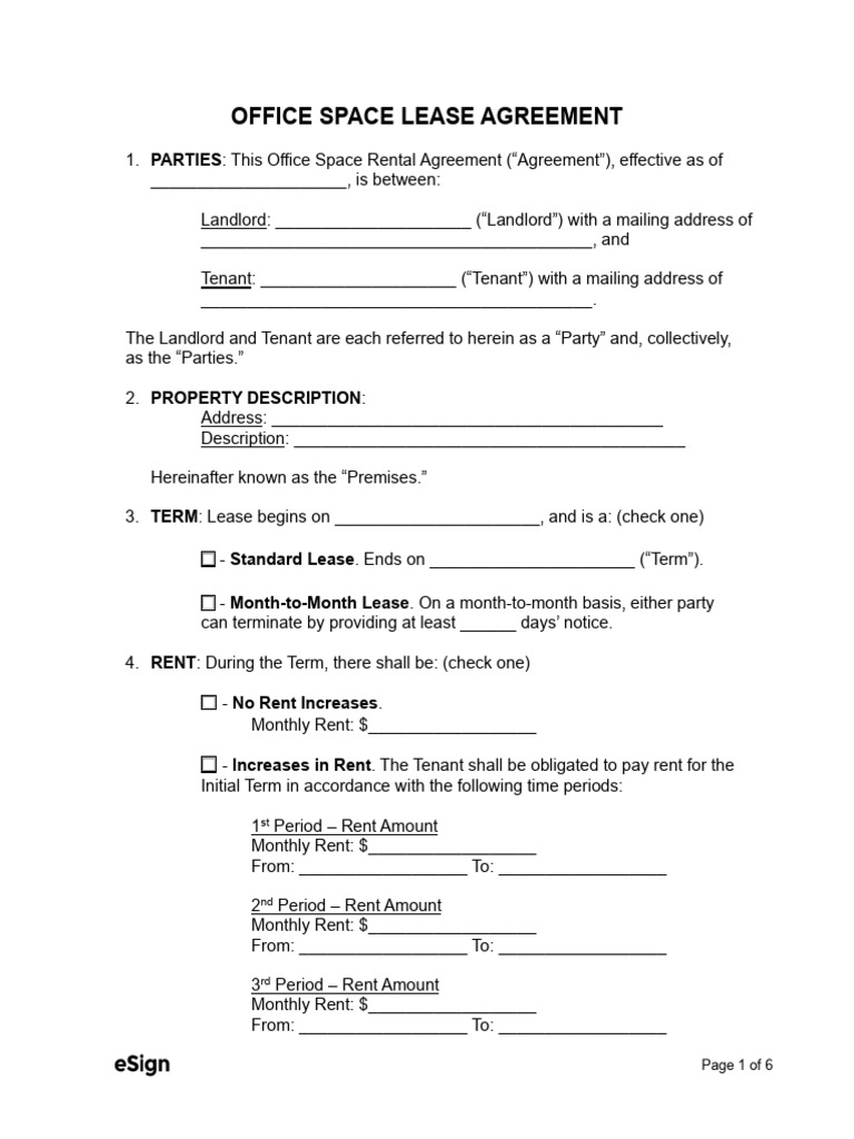 Office Space Lease Agreement Template | PDF | Lease | Leasehold Estate
