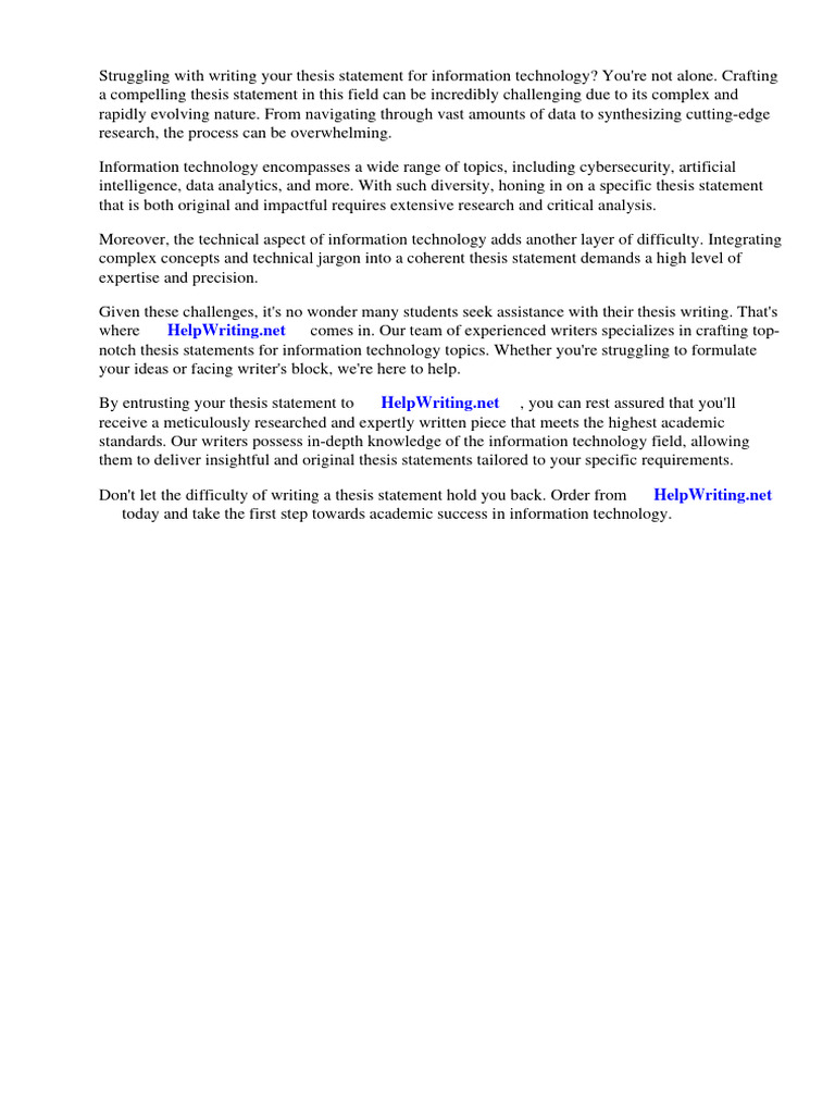 Thesis Statement For Information Technology | PDF | Thesis | Android (Operating System)