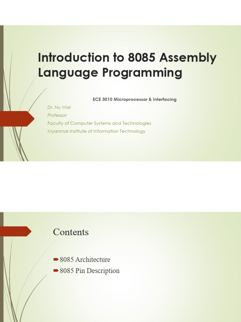 8085 Architecture & Pin DescriptionFile | PDF | Input/Output | Central ...