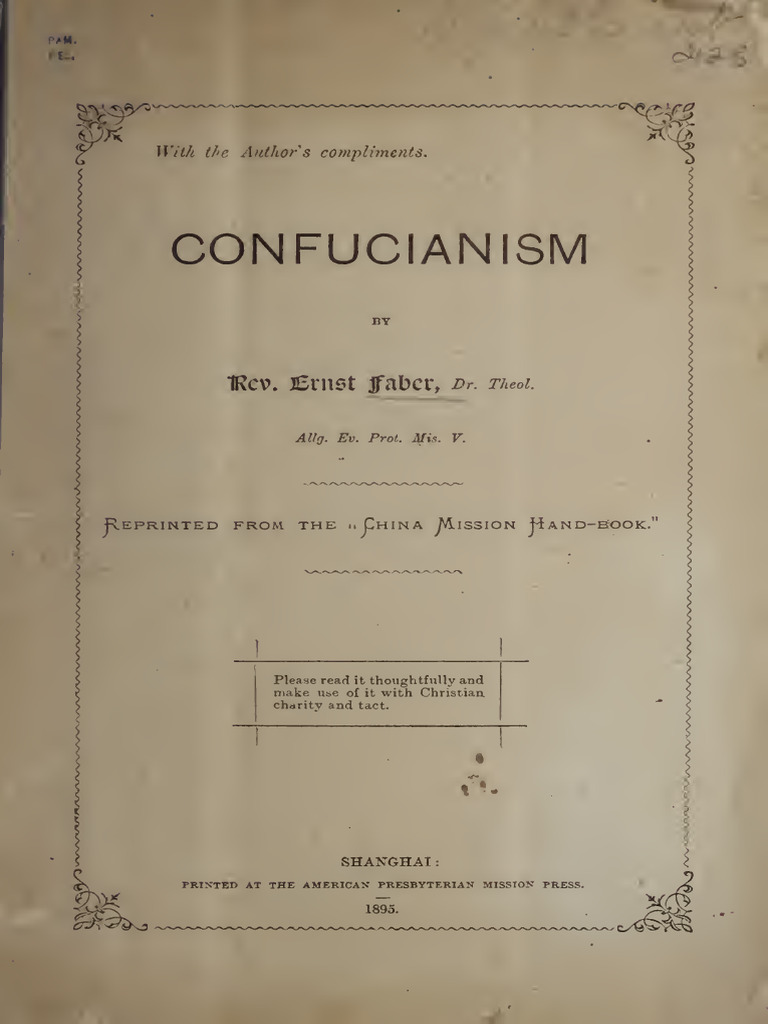 Confucianism by Ernst Faber | PDF | Confucianism | Virtue