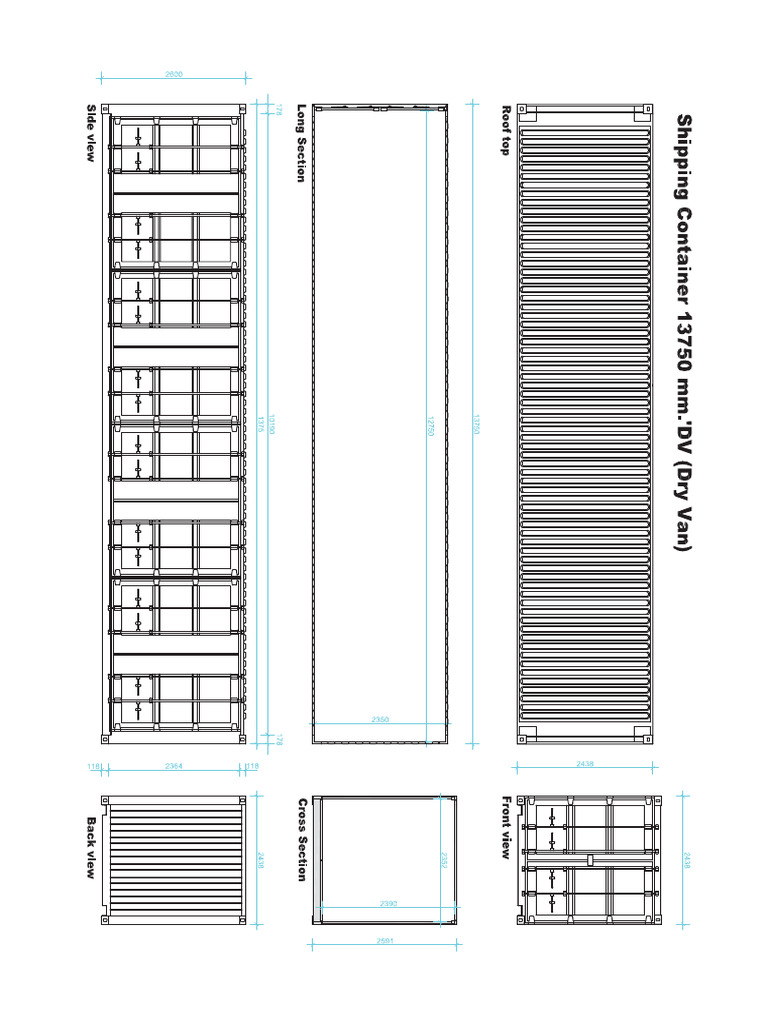 40 Dry Van Container Model | PDF