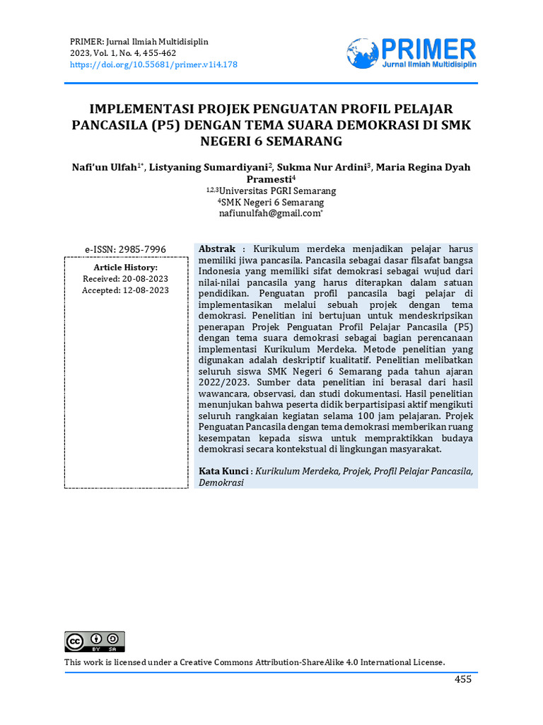 Implementasi P5 Suara Demokrasi di SMK | PDF | Karier & Perkembangan | Sains & Matematika