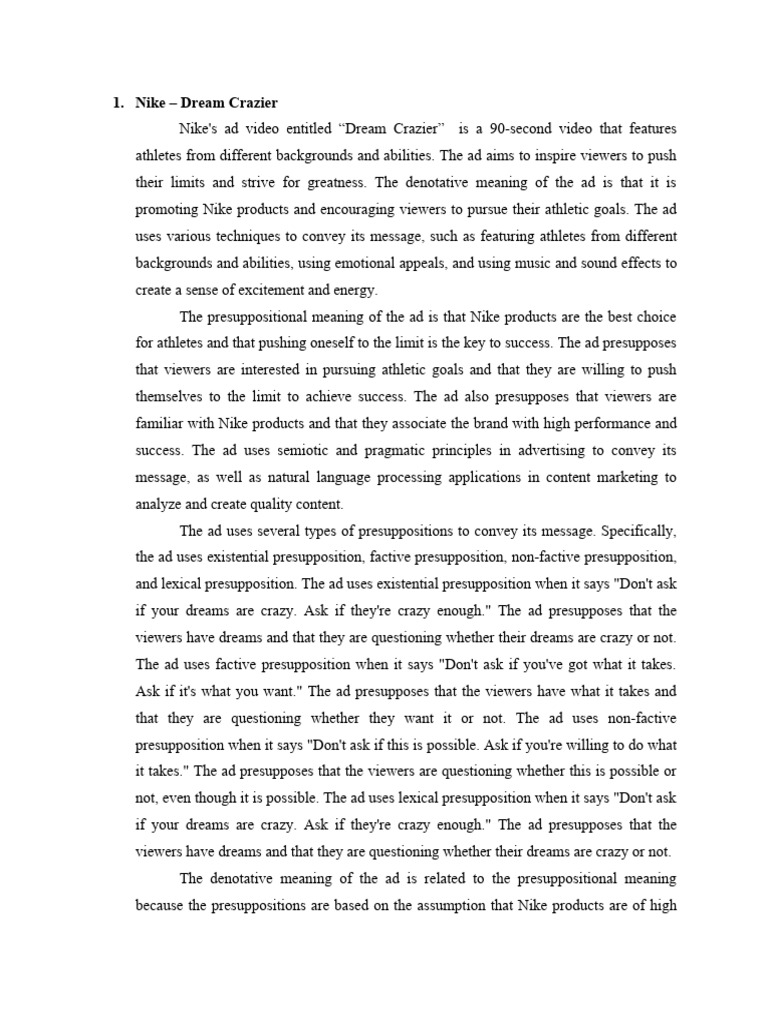 Nike Ad | PDF | Semantics | Semiotics