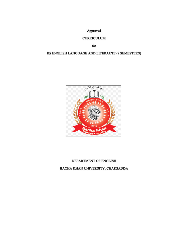 BS English Curriculum, Bacha Khan University Charsadda, Session: 2019 ...