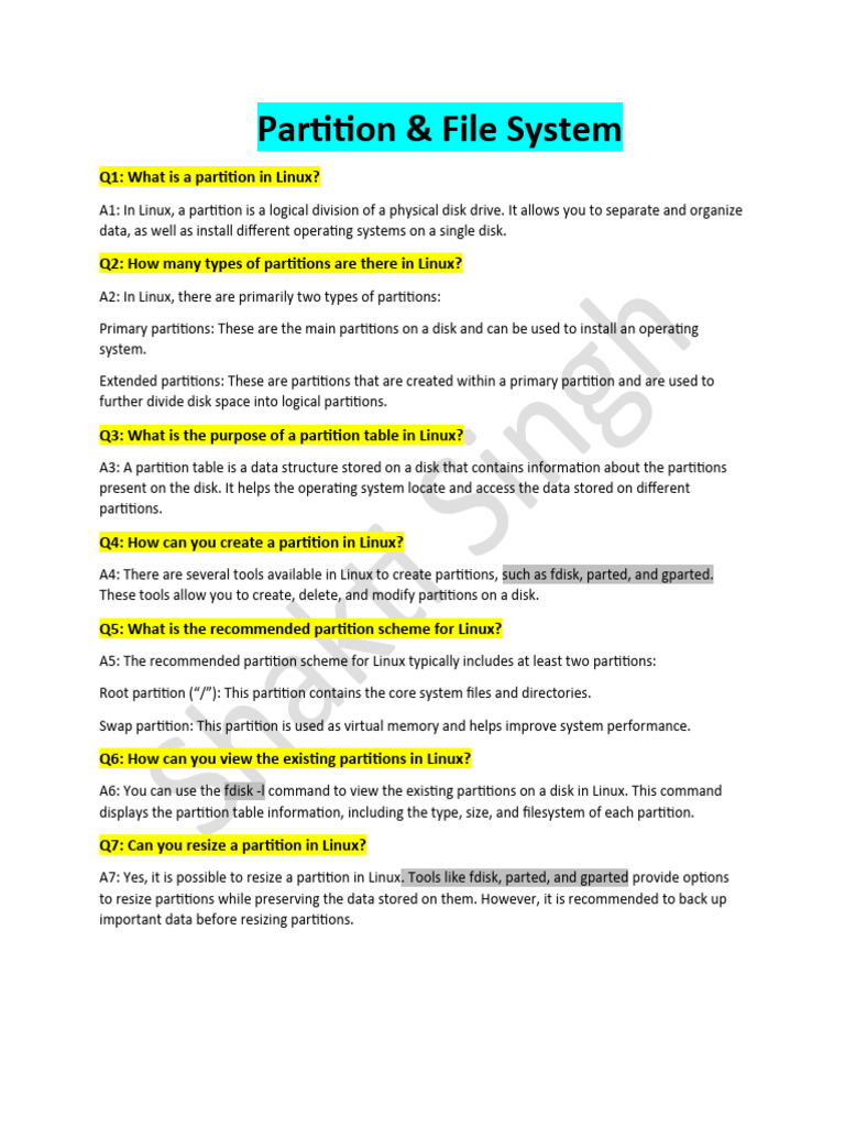 Module 3 - Partition and File System | Download Free PDF | File System | System Software