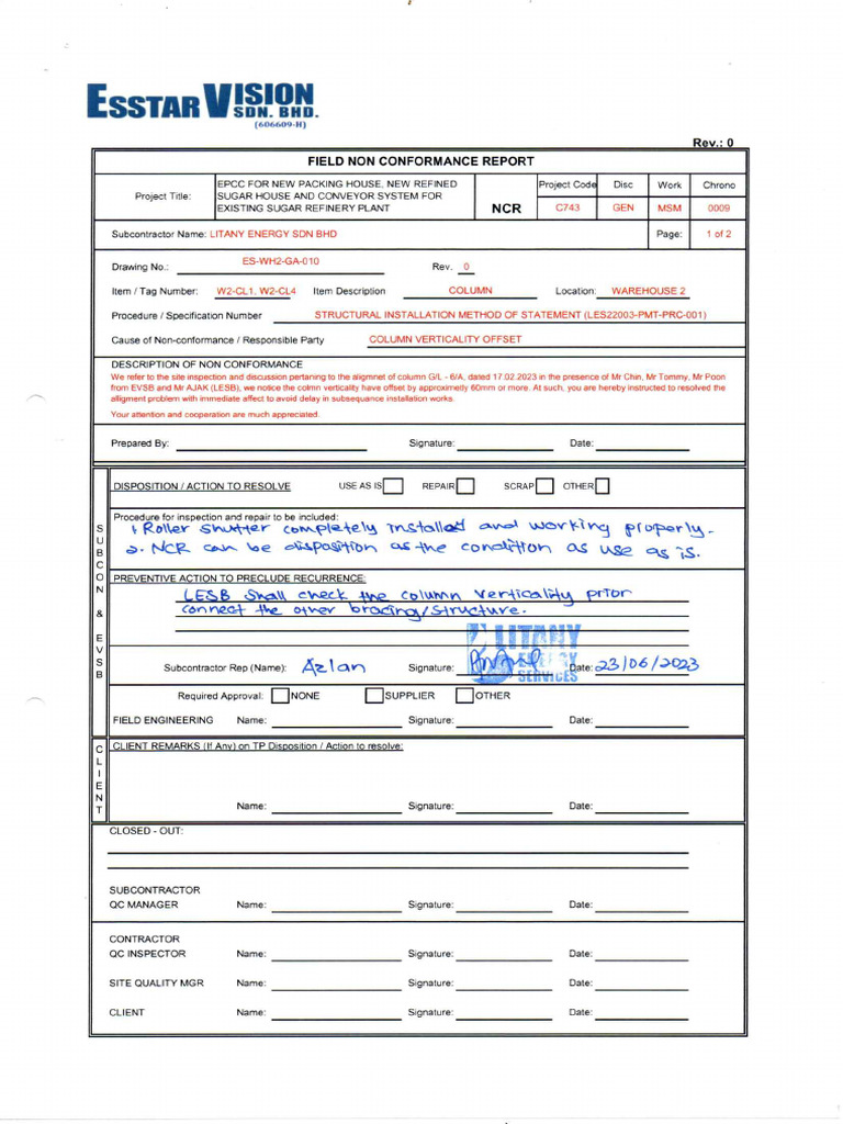 Example of NCR | PDF
