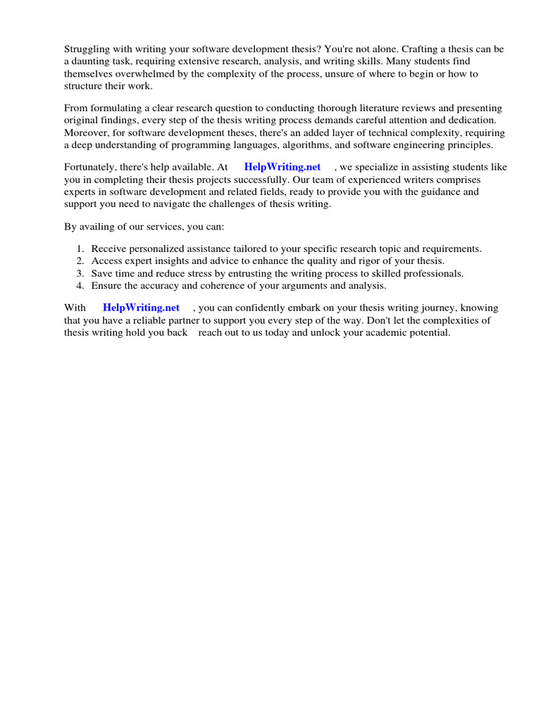 Software Development Thesis Sample | PDF | Component Based Software Engineering | Software