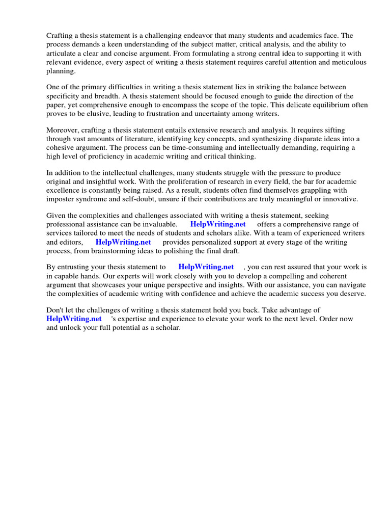 Writing Better Thesis Statements | PDF | Essays | Thesis