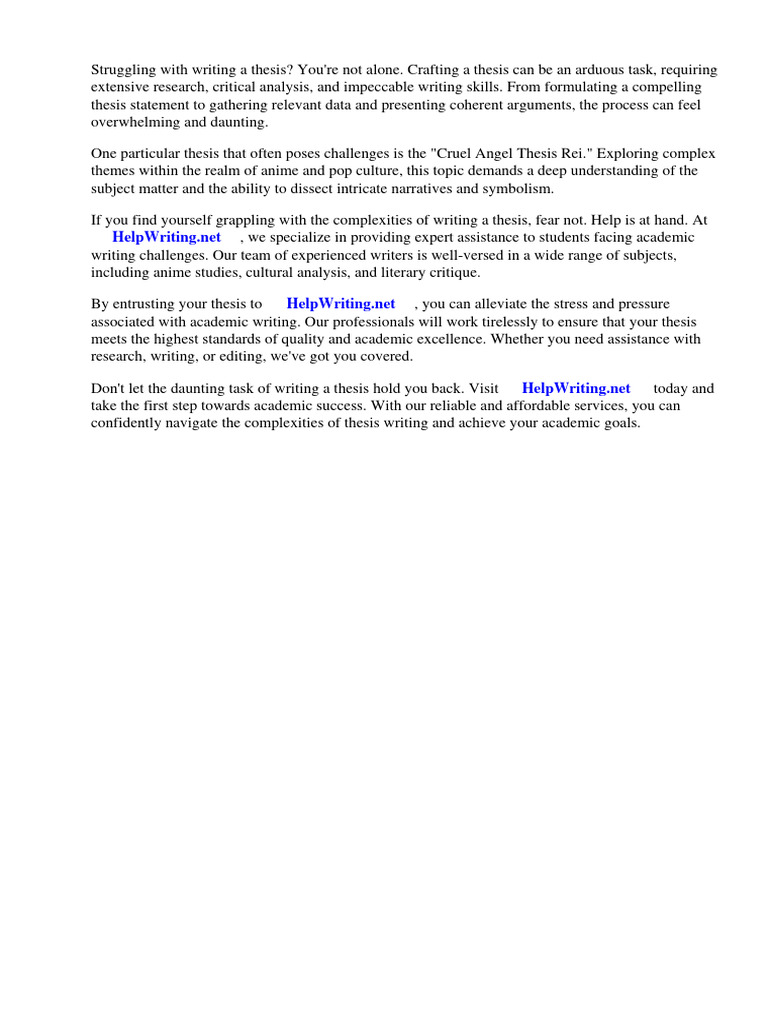 Cruel Angel Thesis Rei | PDF