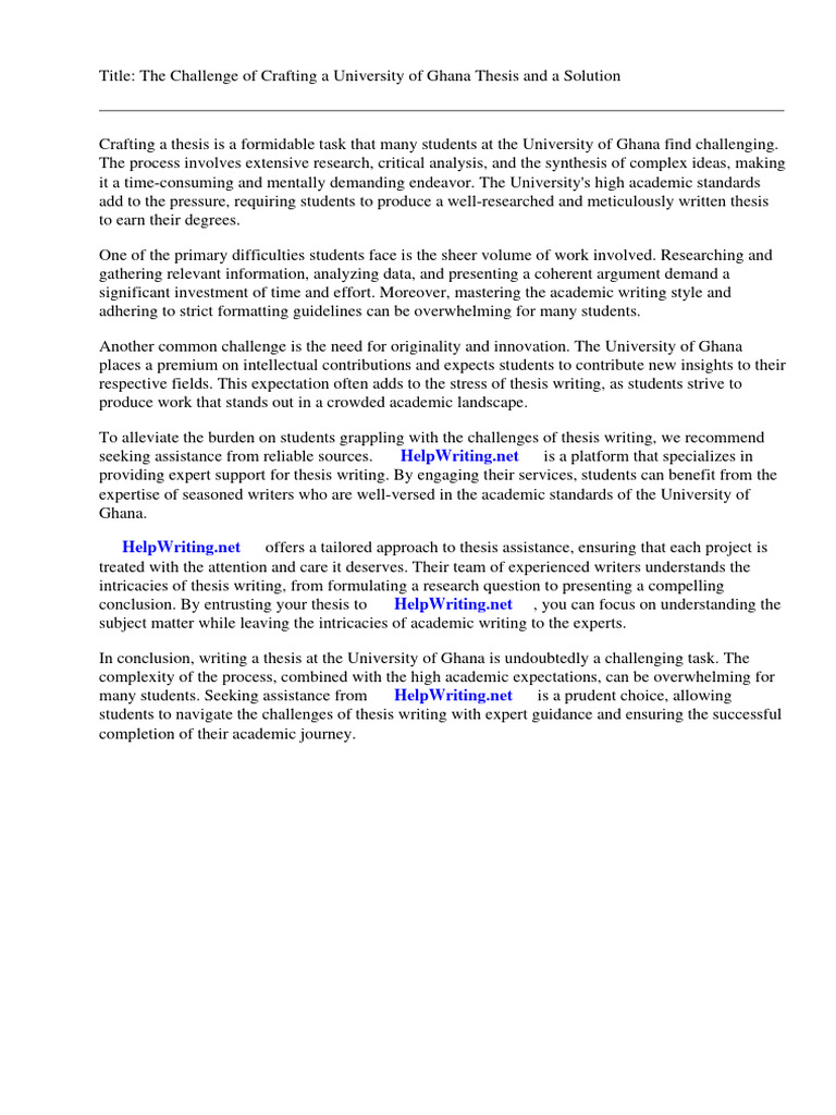 University of Ghana Thesis | PDF | Microfinance | Thesis