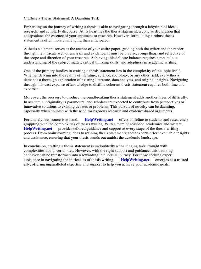 Rubric For Assessing Thesis Statement | PDF | Rubric (Academic) | Thesis