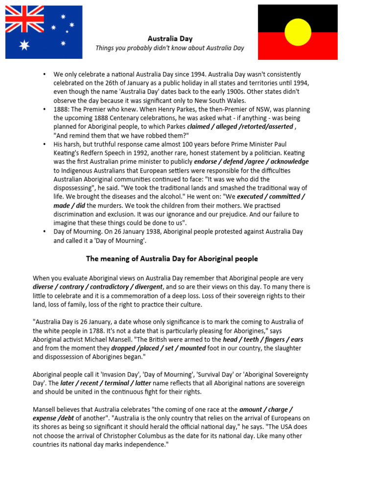 Understanding Australia Day's Impact | PDF | Australia | Indigenous ...