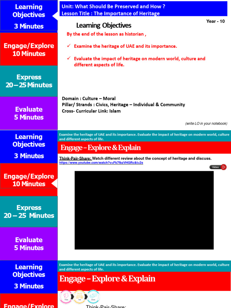 Yr - 10 - MSC - Lesson - The Importance of Heritage | PDF | United Arab ...