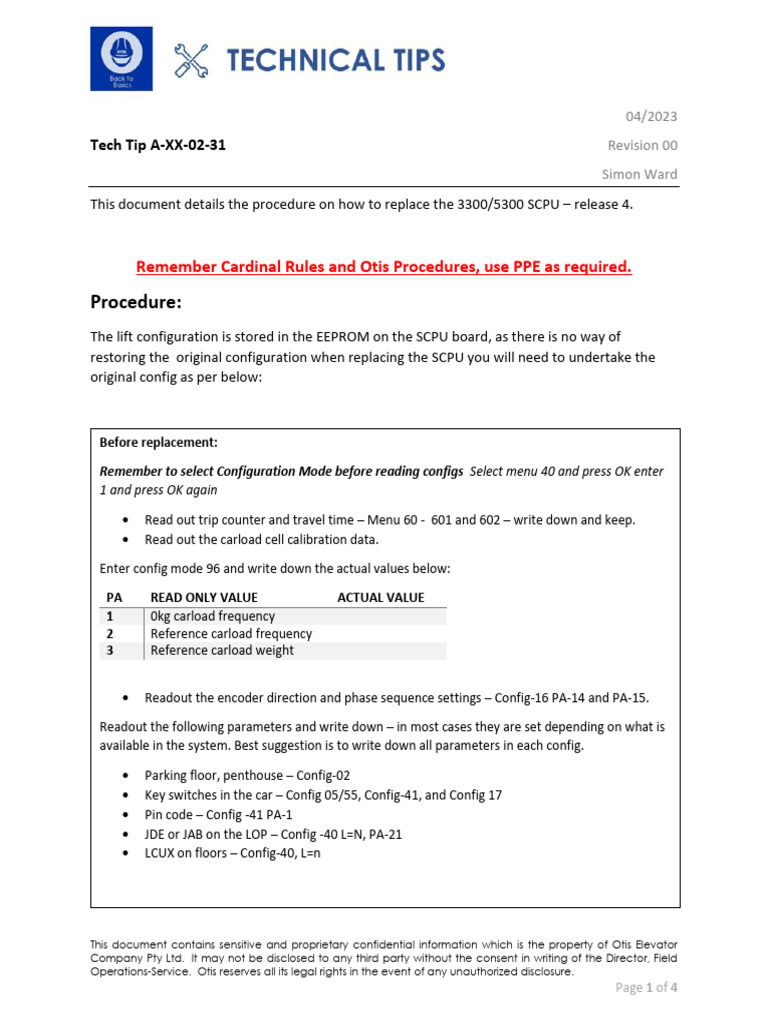 Schindler 3300/5300 SCPU Replacement Guide | PDF | Computing | Computer ...