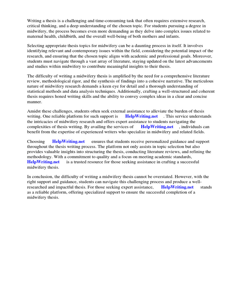 Thesis Topics For Midwifery | PDF | Nursing | Thesis