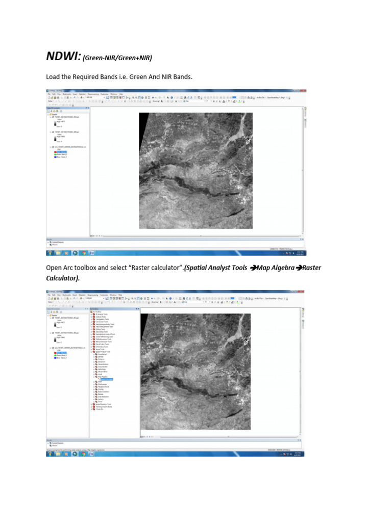 NDWI Calculation and Polygon Editing Guide | PDF