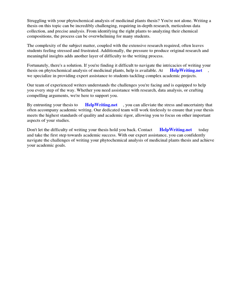 Phytochemical Analysis Of Medicinal Plants Thesis Pdf Polyphenol Antimicrobial