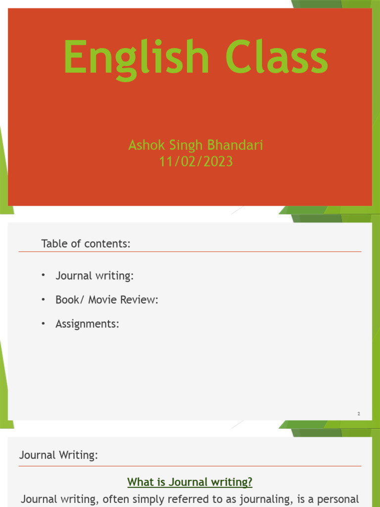 English Class | PDF | Thought | Experience