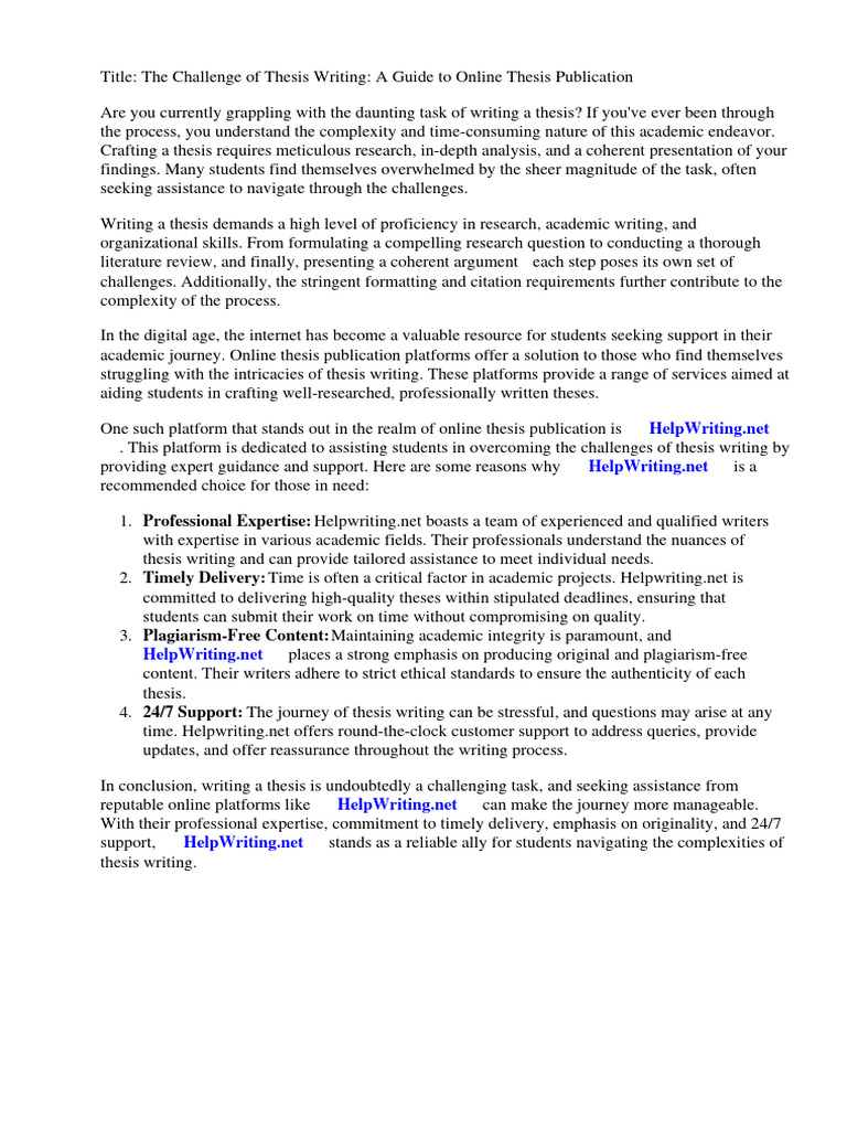 Online Thesis Publication | PDF | Thesis | Psychology