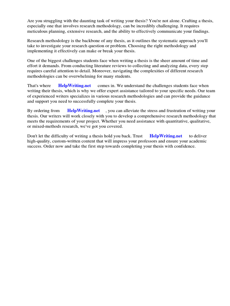 Examples of Research Methodology Thesis | PDF | Methodology | Thesis