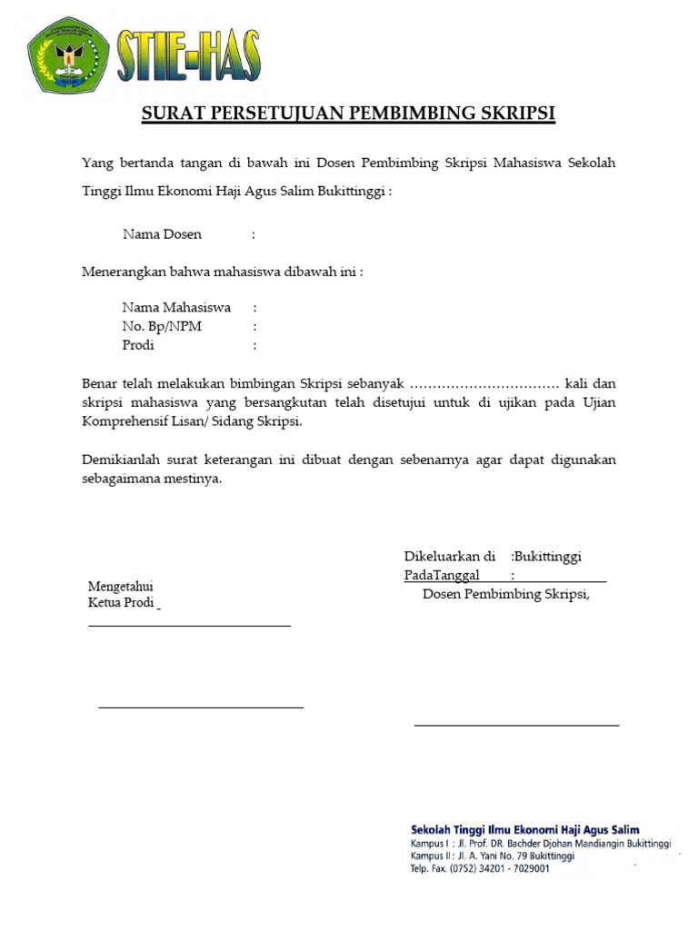Surat Keterangan Acc Ujian Kompre | PDF