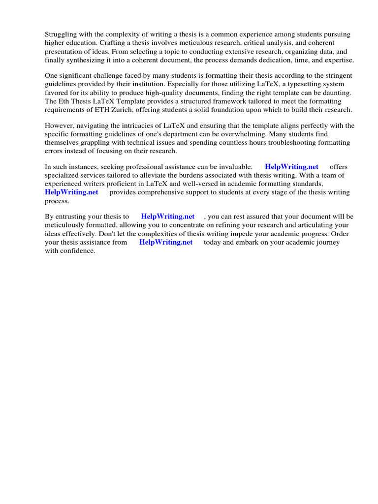 Eth Thesis Latex Template | PDF | Thesis | Te X