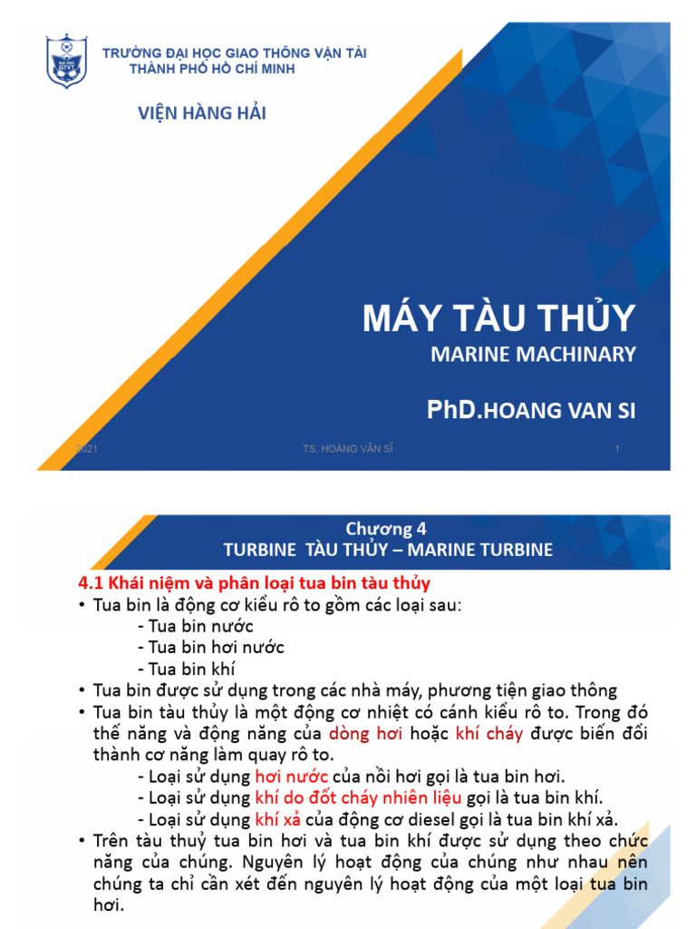 Chương 4&5. Tuabin Tàu Thủy-Máy Lạnh Và Điều Hòa Không Khí | PDF