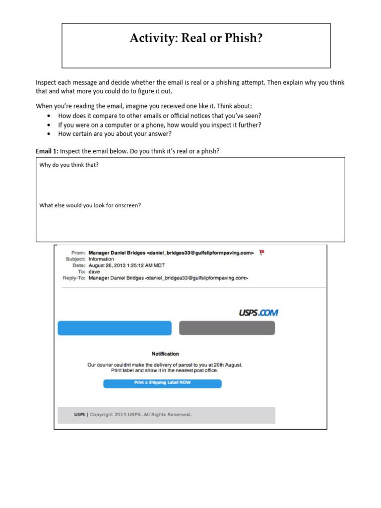 Phishing Worksheet | PDF Phishing Worksheet | PDF