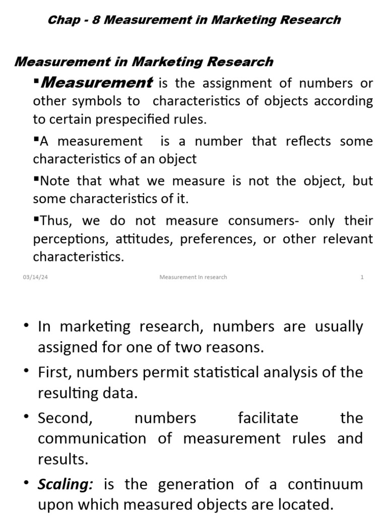 Marketing Research Measurement | PDF | Level Of Measurement | Validity ...