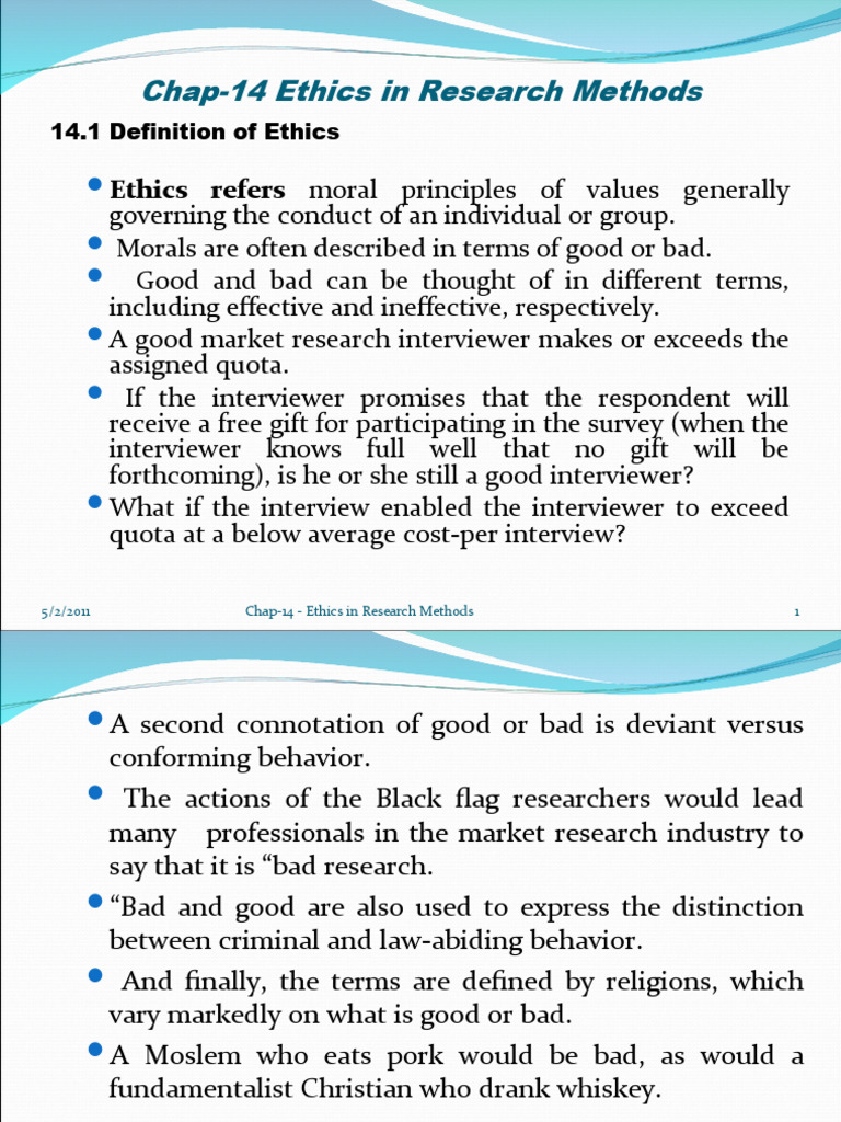 Chap-14 Ethics in Research Methods | PDF | Morality