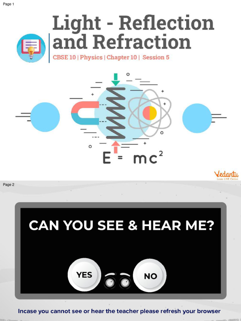 Light: Reflection and Refraction Class 10 | PDF | Games & Activities ...