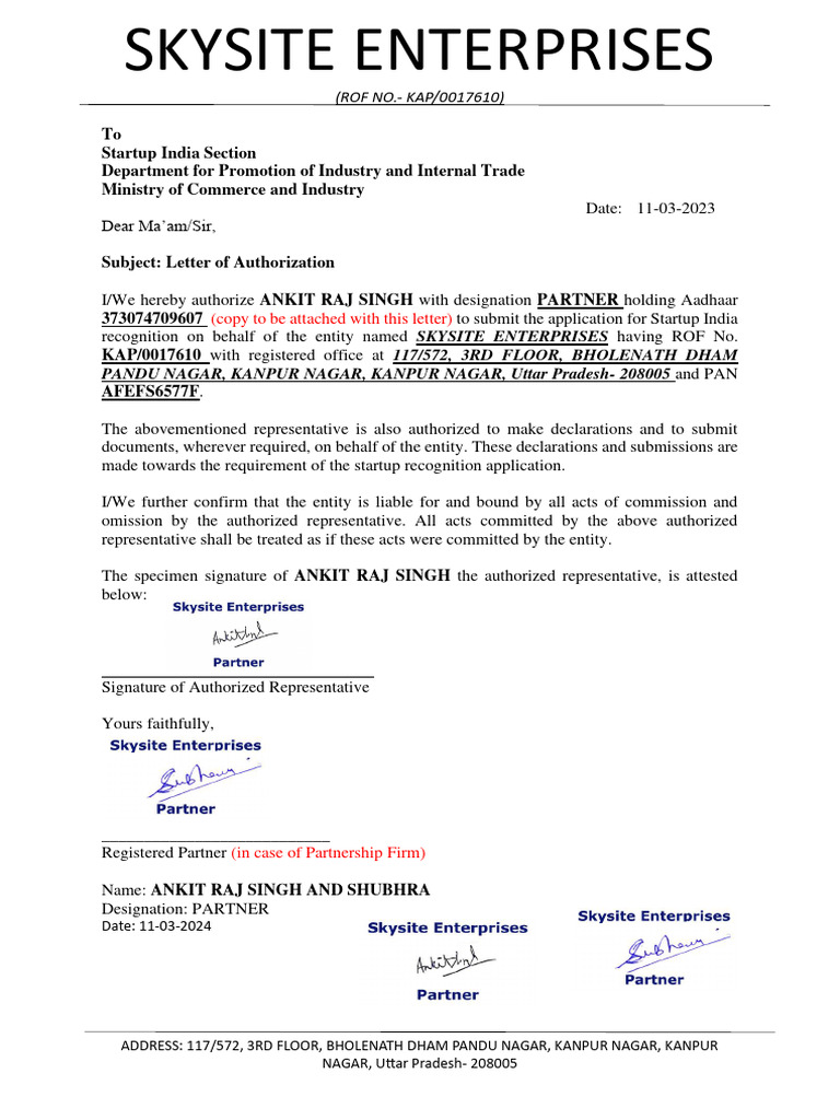 (Copy To Be Attached With This Letter) : Pandu Nagar, Kanpur Nagar ...