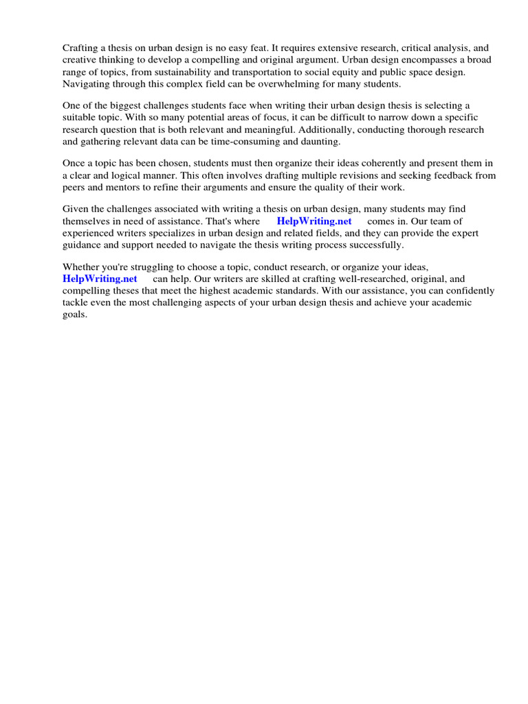 Urban Design Thesis Topics Pdf Thesis Urban Design