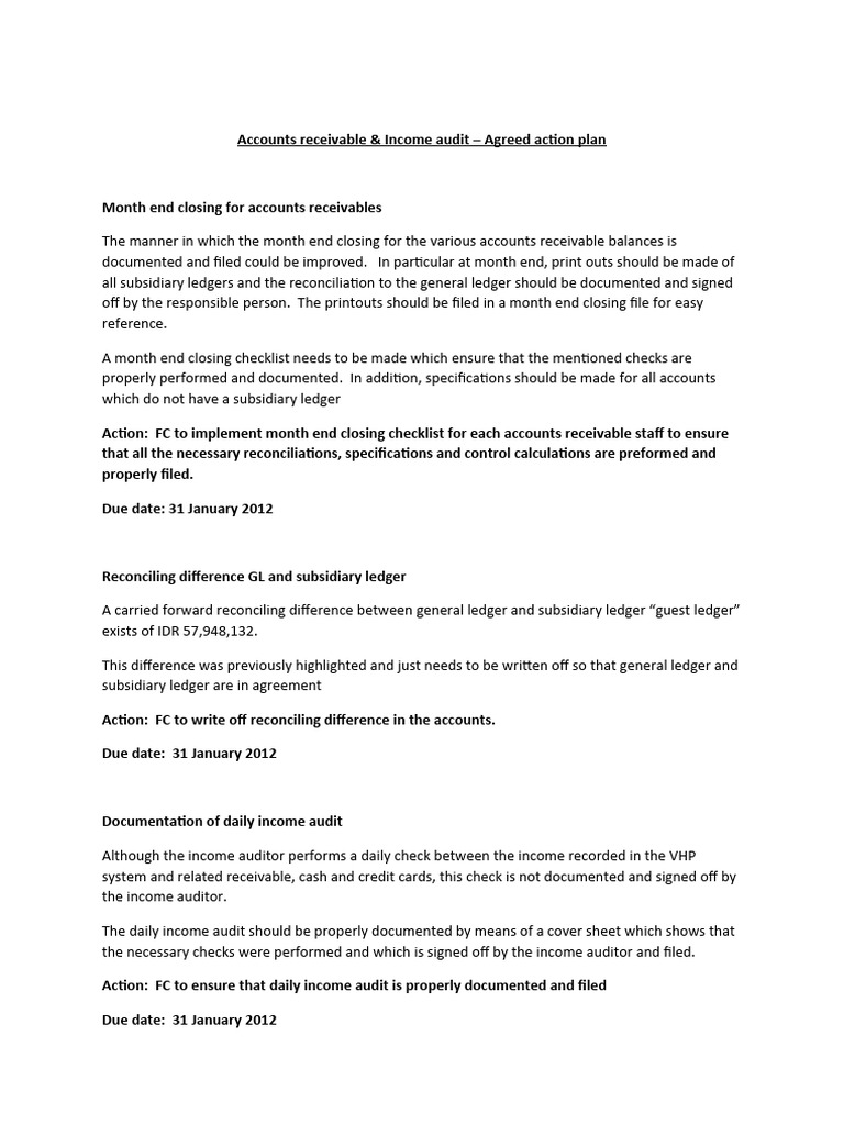 Accounts Receivable Audit Action Plan | PDF | Audit | Credit Card
