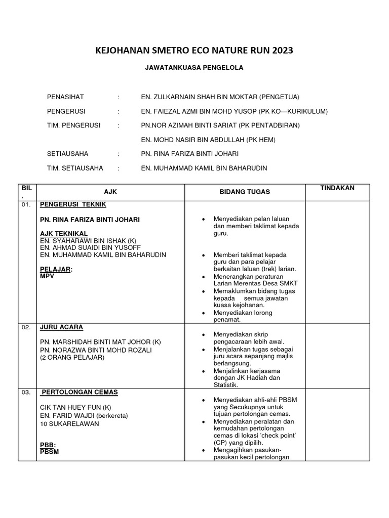 Kejohanan Eco Nature Run 2023 | PDF