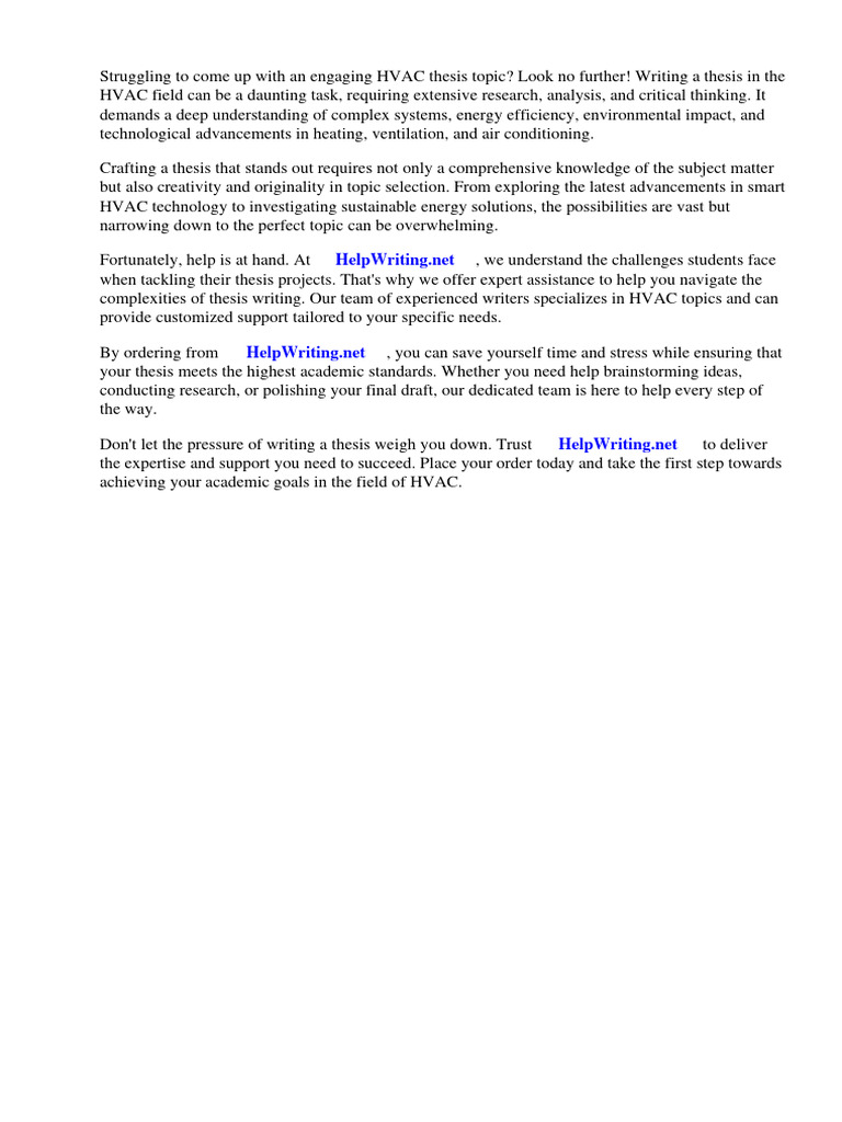Hvac Thesis Topics | PDF | Duct (Flow) | Air Conditioning