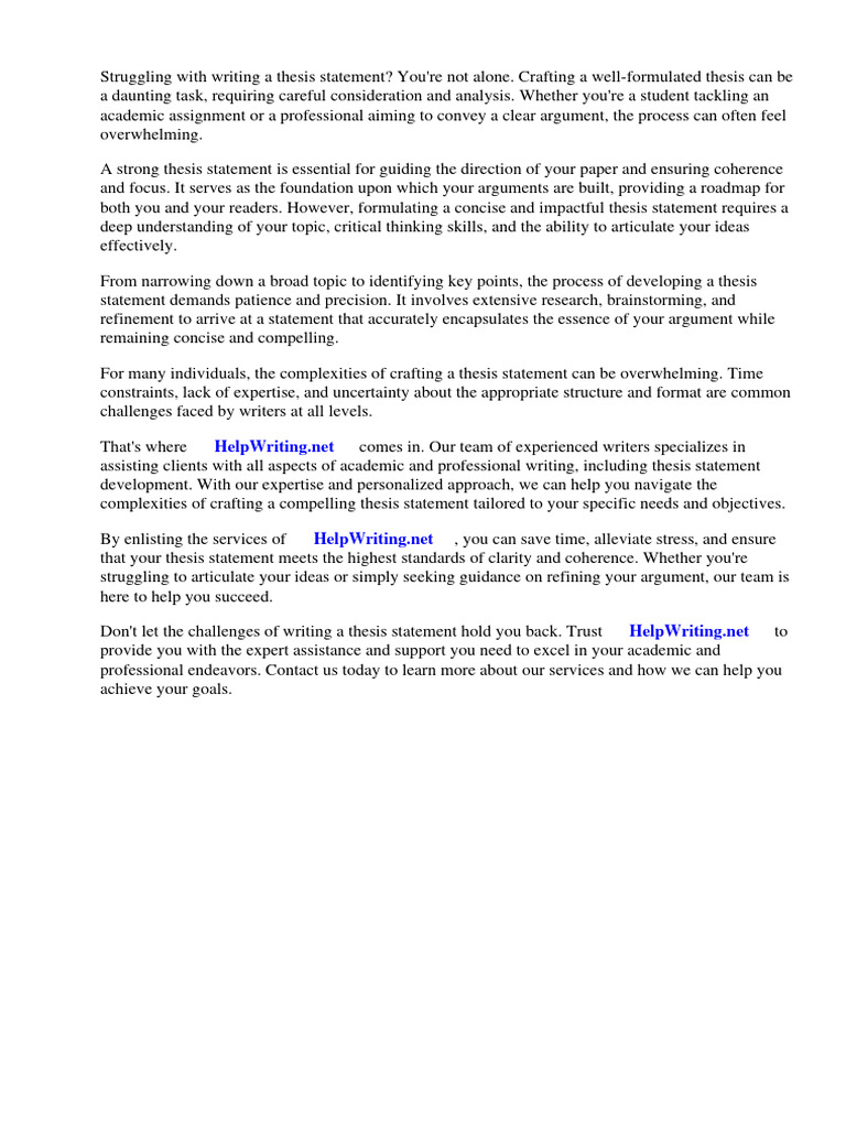 2 Point Thesis Statement | PDF | Essays | Thesis