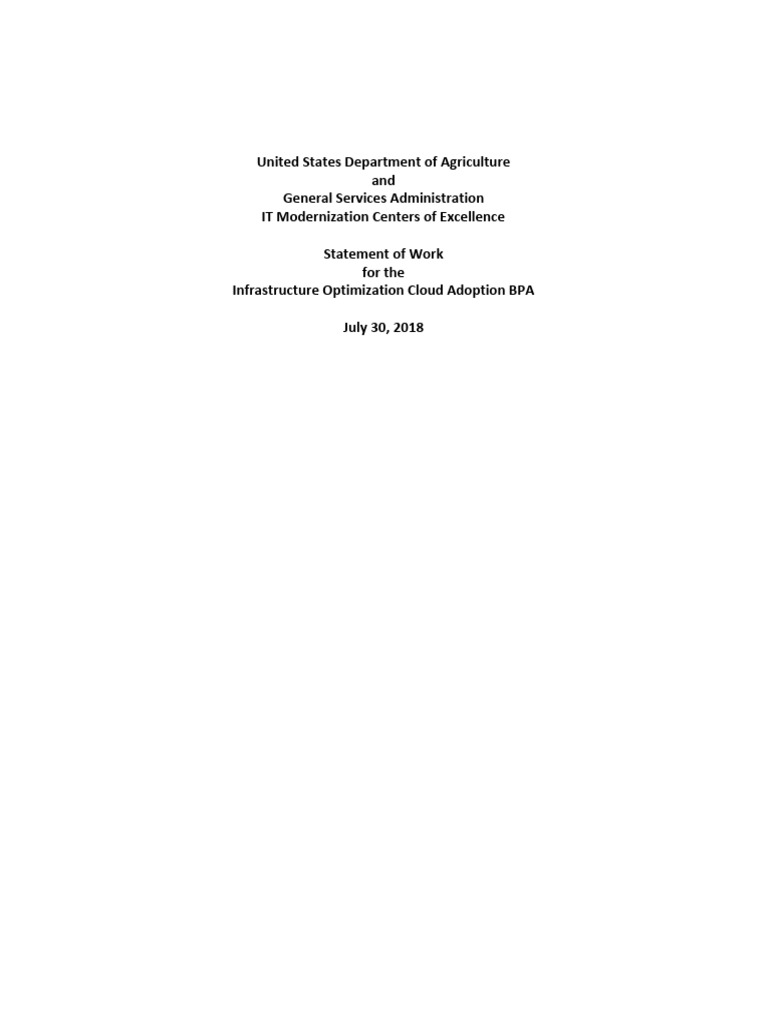 Cloud Adoption BPA Statement of Work | PDF | Cloud Computing | Usability