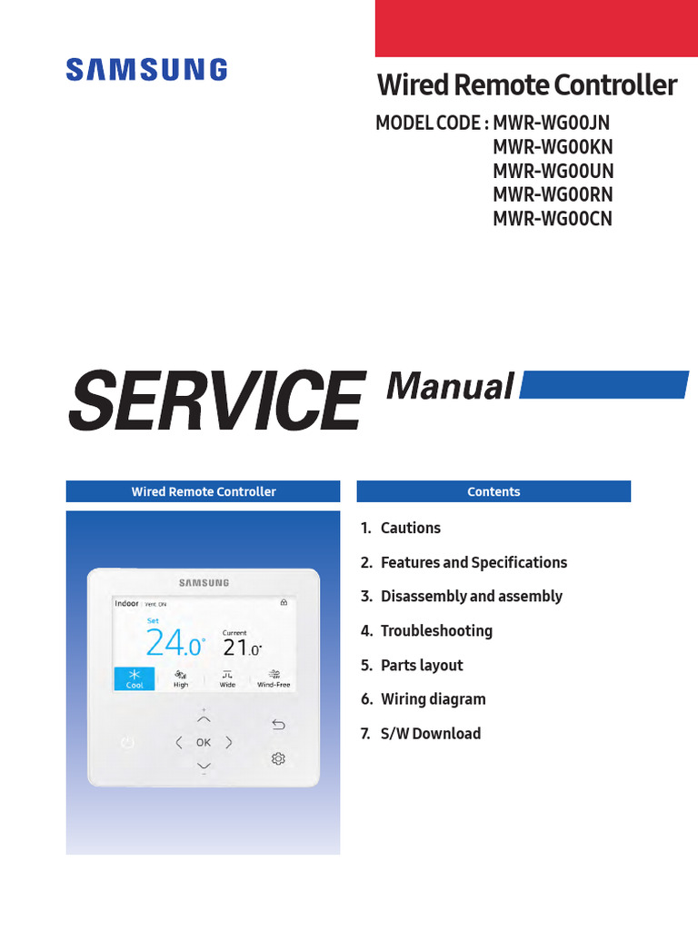 Samsung Wired Remote Controller Manual | PDF | Fahrenheit | Celsius