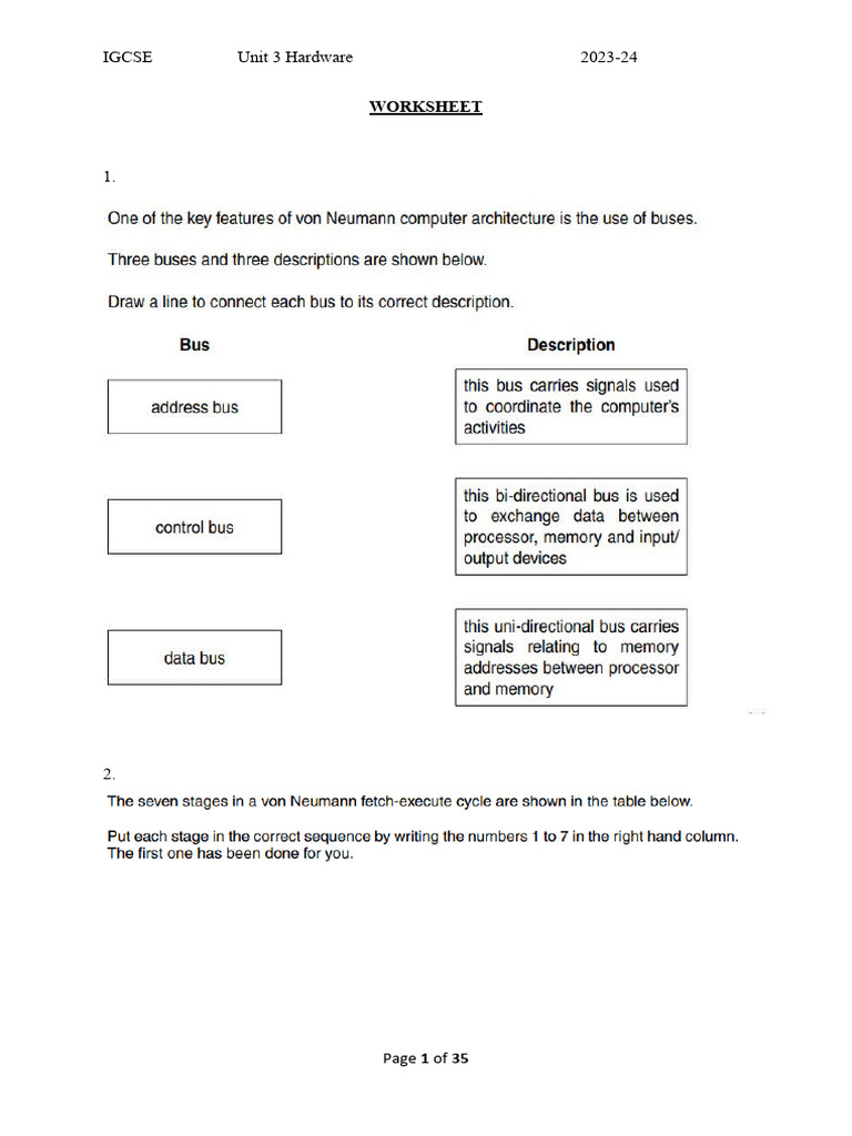 IGCSE Question Bank - Hardwaree | PDF | Image Scanner | Sensor