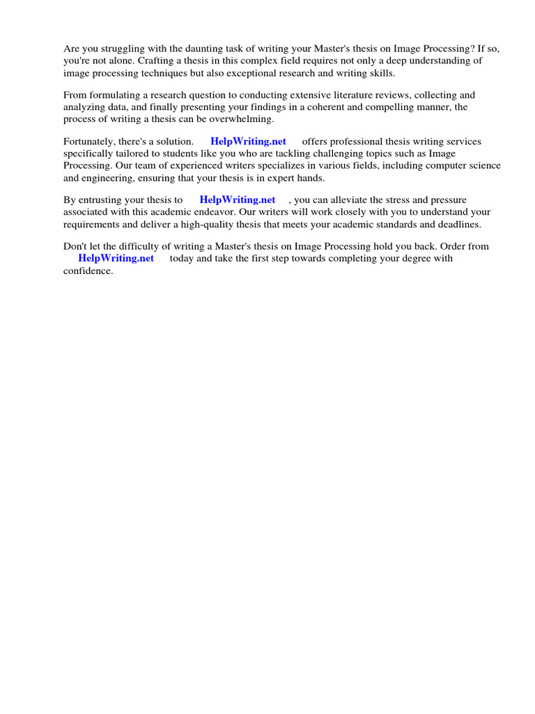 Master Thesis Image Processing | PDF | Thesis | Information