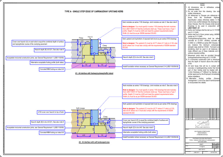 LBS-1100-10 Footings for Edge Restraints | PDF | Concrete | Civil ...